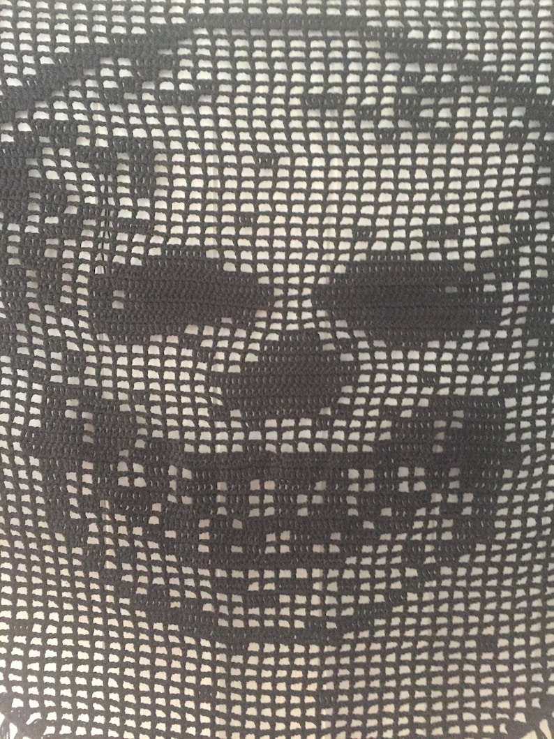 Filet 'skull With Spiders' Crochet Chart Pattern for Shawl/wall Hanging ...