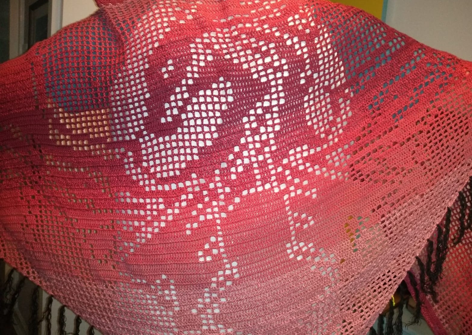 Filet 'dragon 2' Crochet Chart Pattern for Shawl/wall Hanging. PDF FILE ...