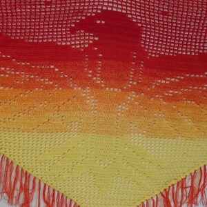 Filet 'phoenix' Crochet Chart Pattern for Shawl/wall Hanging. ***PDF ...