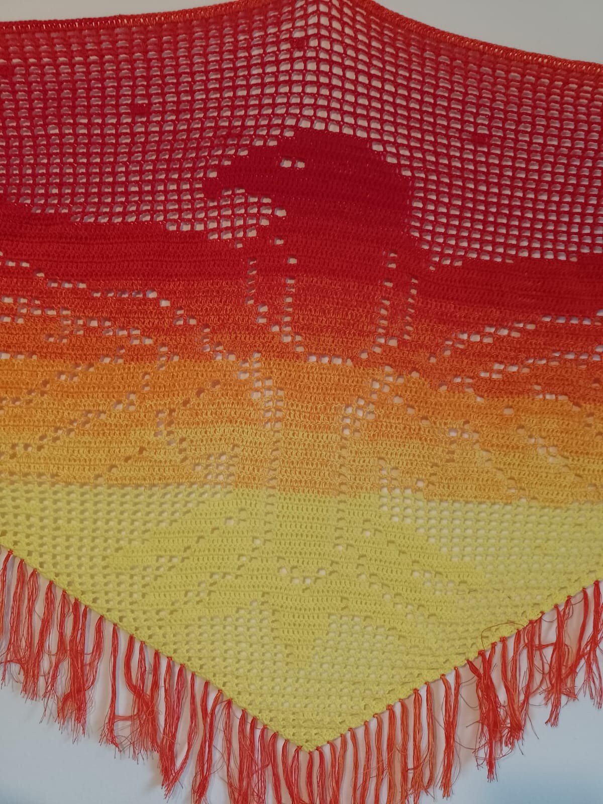 Filet 'phoenix' Crochet Chart Pattern for Shawl/wall Hanging. PDF FILE ...