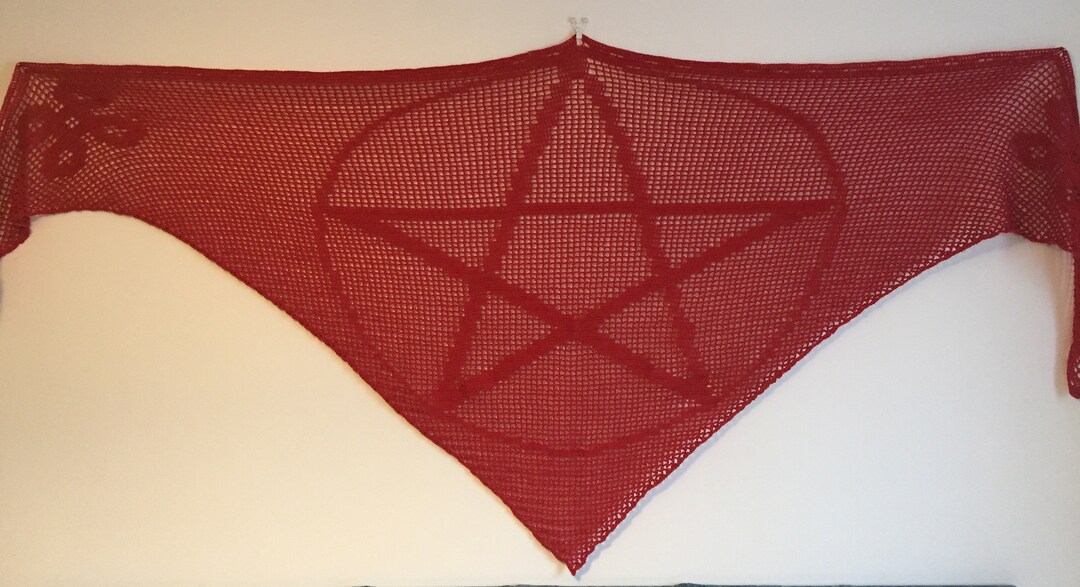 Filet 'pentagram Spirit' Crochet Chart Pattern for Shawl/wall Hanging ...