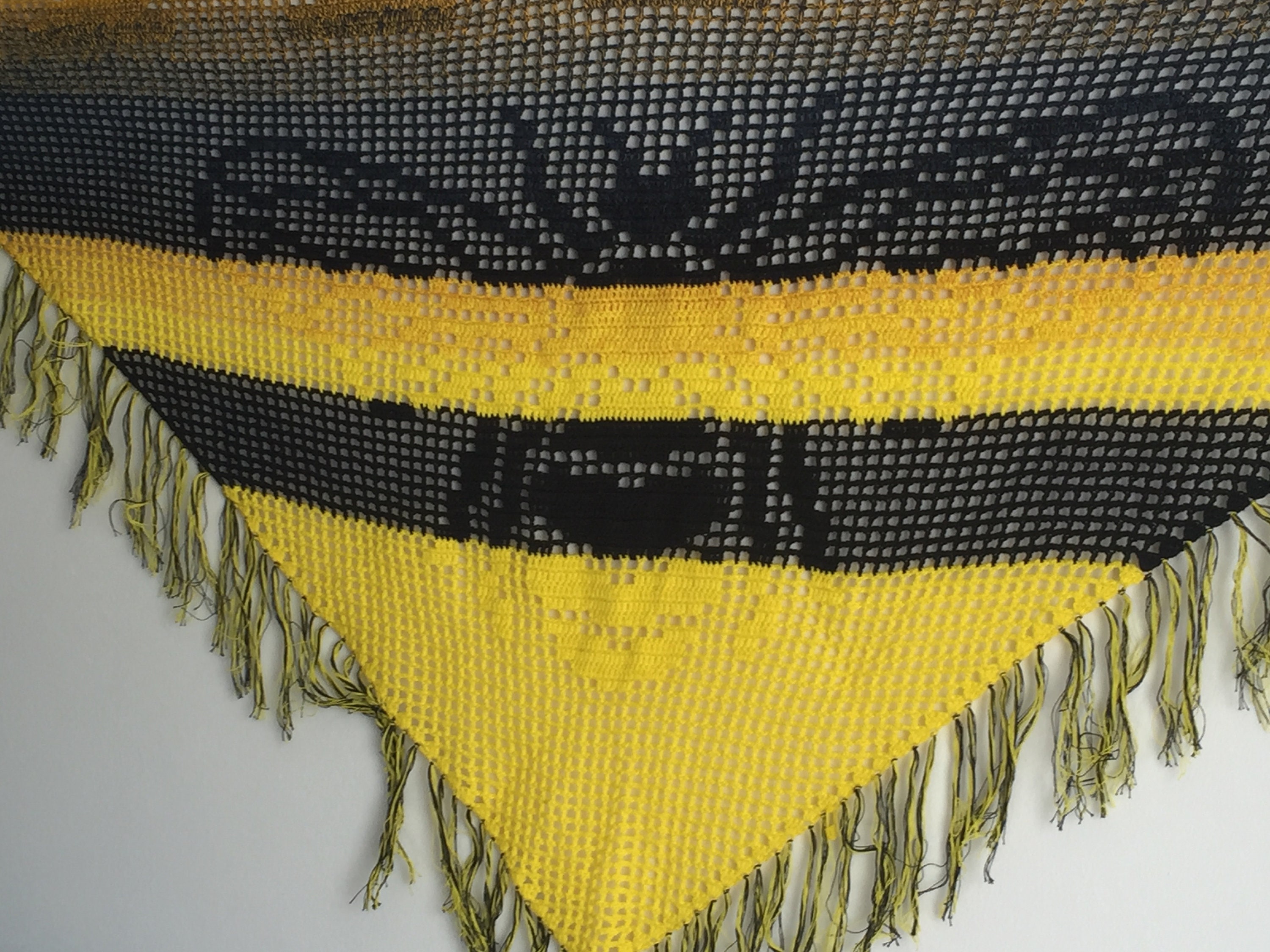 Filet 'manchester Bee Bumble Bee' Crochet Chart Pattern for Shawl/wall ...
