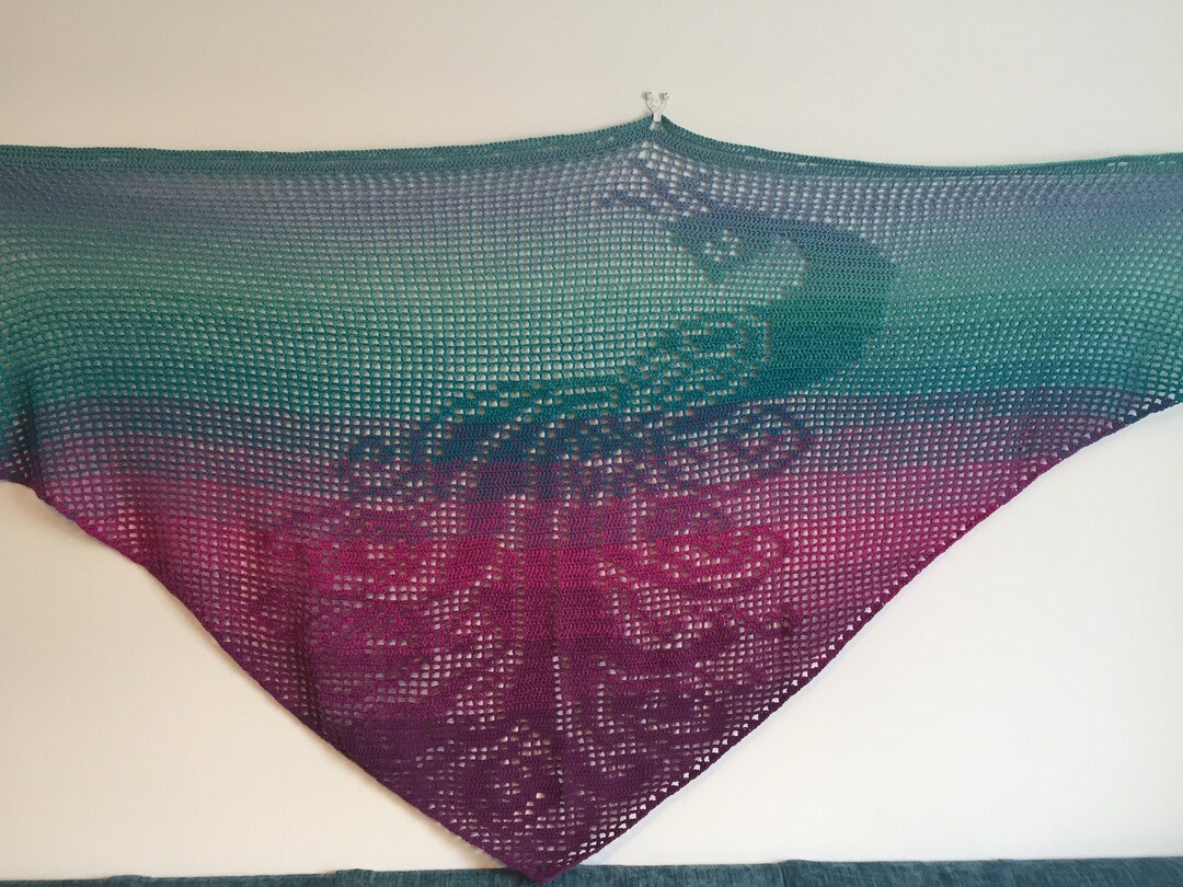 Filet 'peacock at Rest' Crochet Chart Pattern for - Etsy