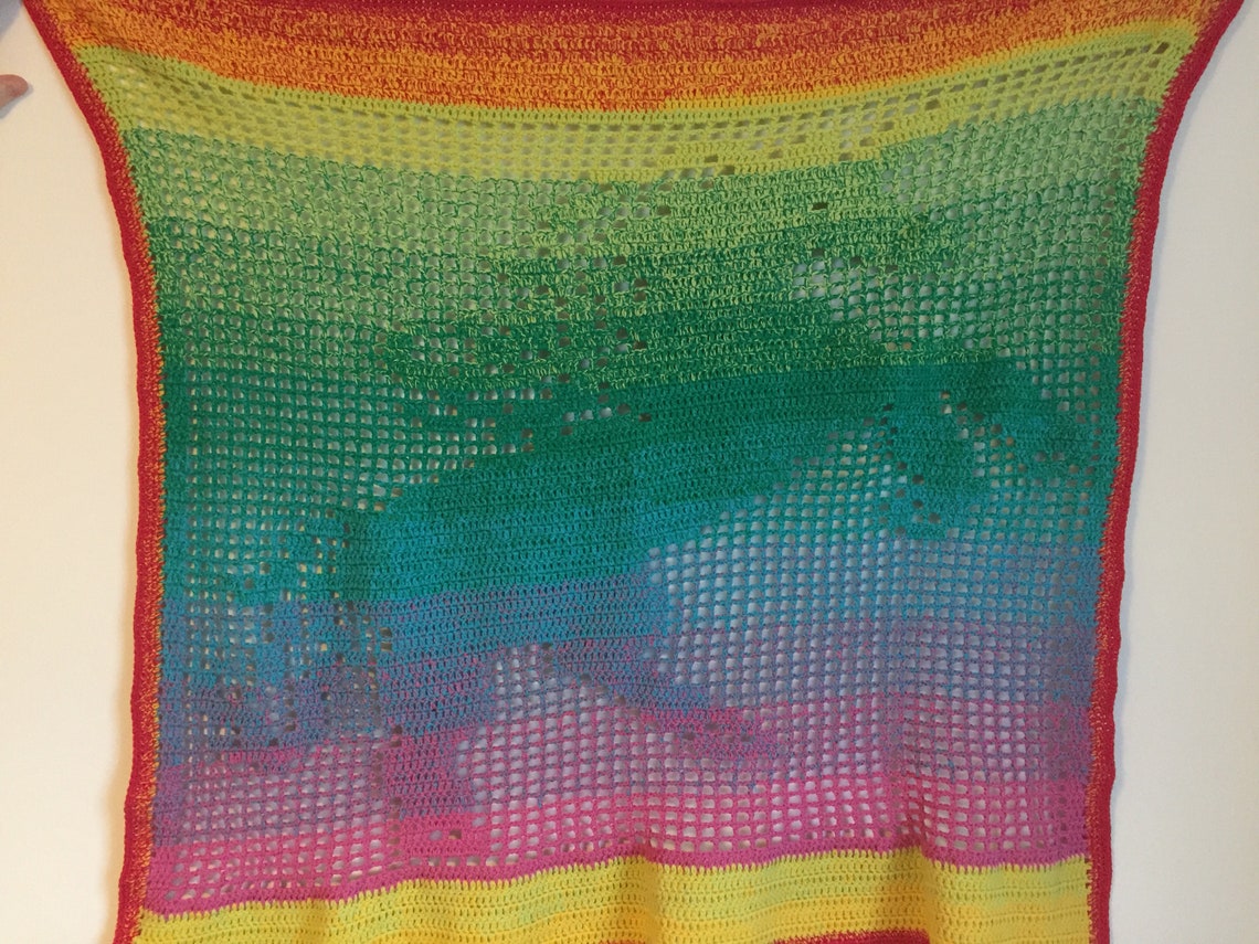 Filet 'unicorn Blanket' Crochet Chart Pattern for - Etsy