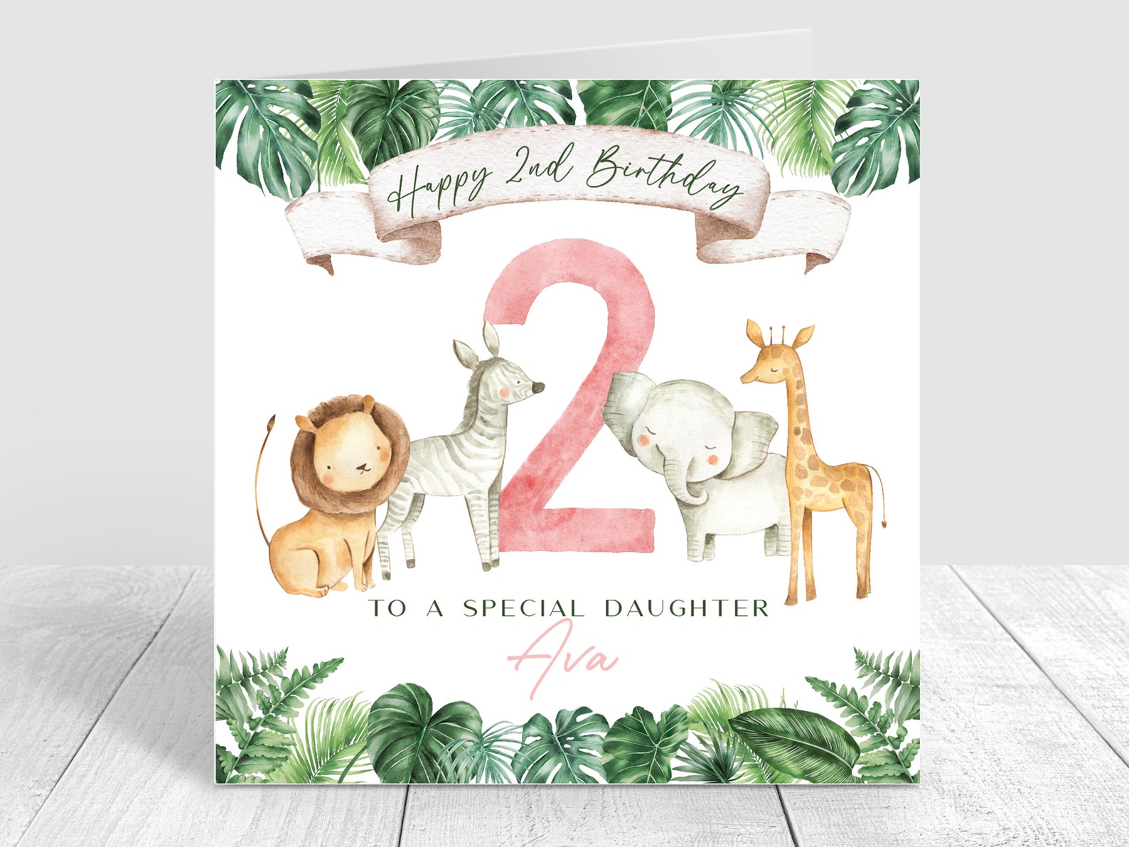 Personalised Jungle Birthday Cardsafari Animals Birthday - Etsy