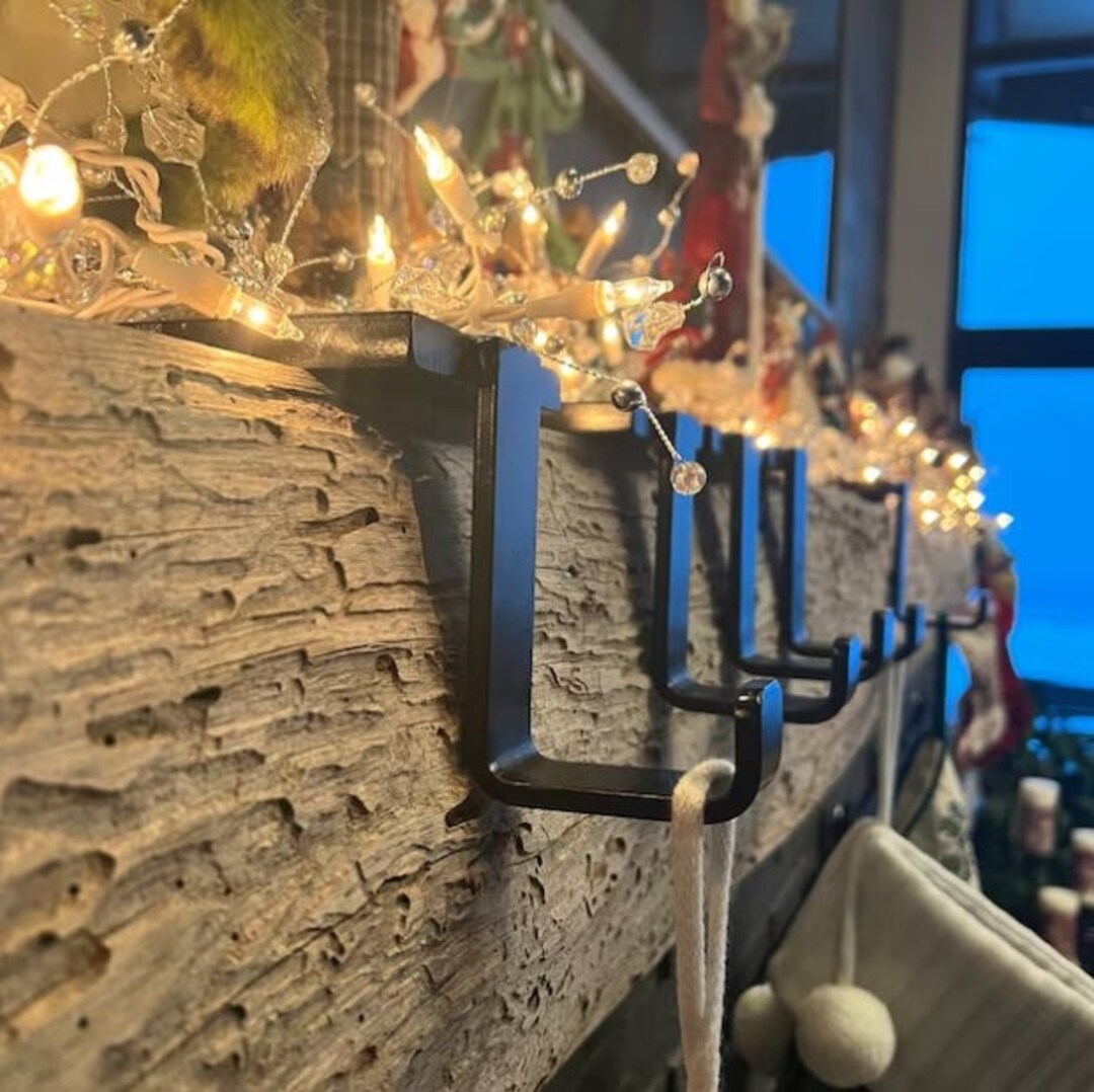 Holiday Stocking Holder, Made From Metal, Sits on Top of Mantel or ...