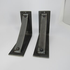 Rustic Metal Shelf Bracket With Riveted Details - 3 Inch Wide ...