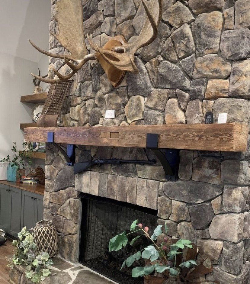 Rustic Fireplace Mantel Corbels