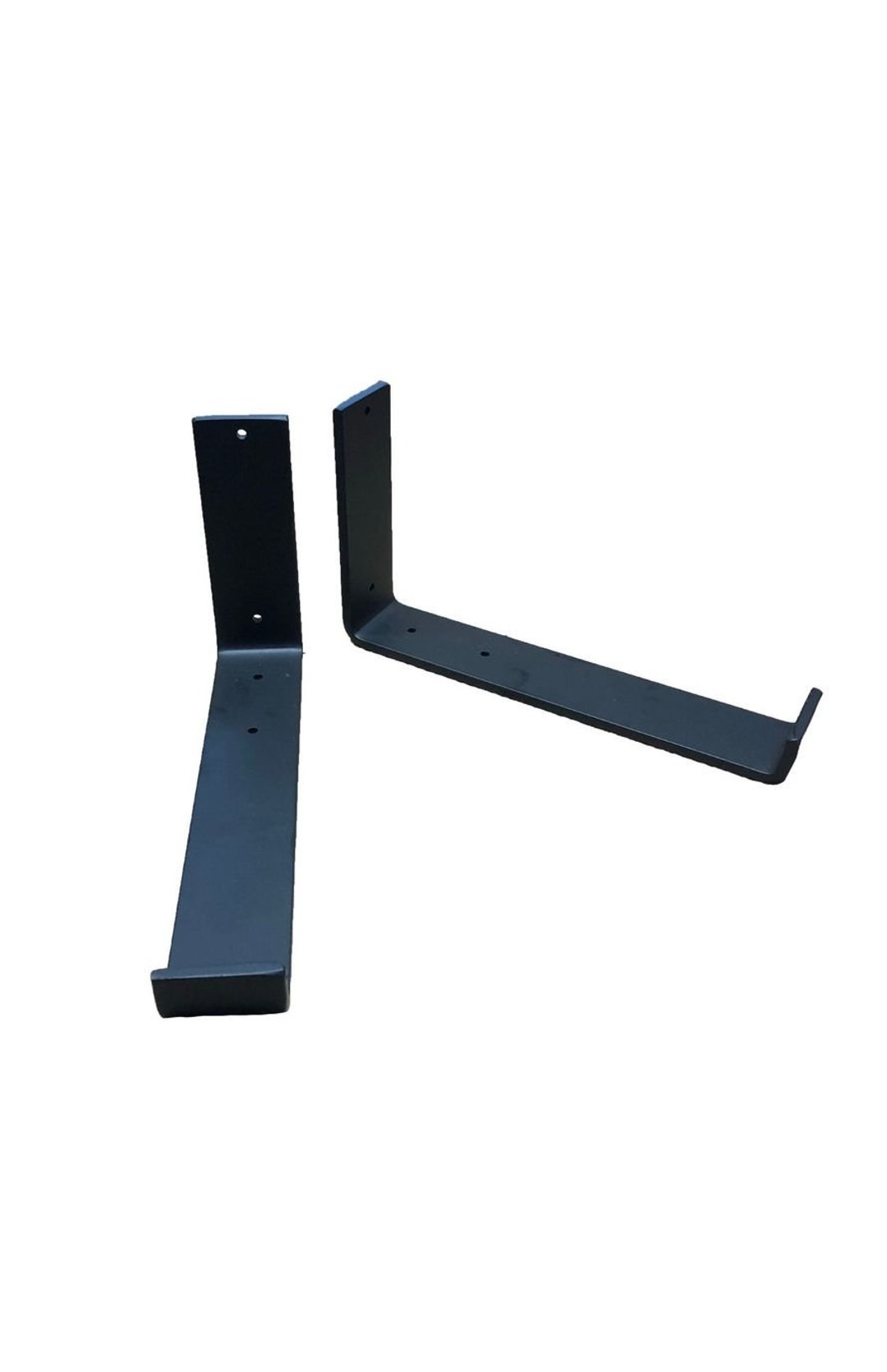 Rustic Metal Bracket - 2" J Hook Shelf Support in Black or Gold ...