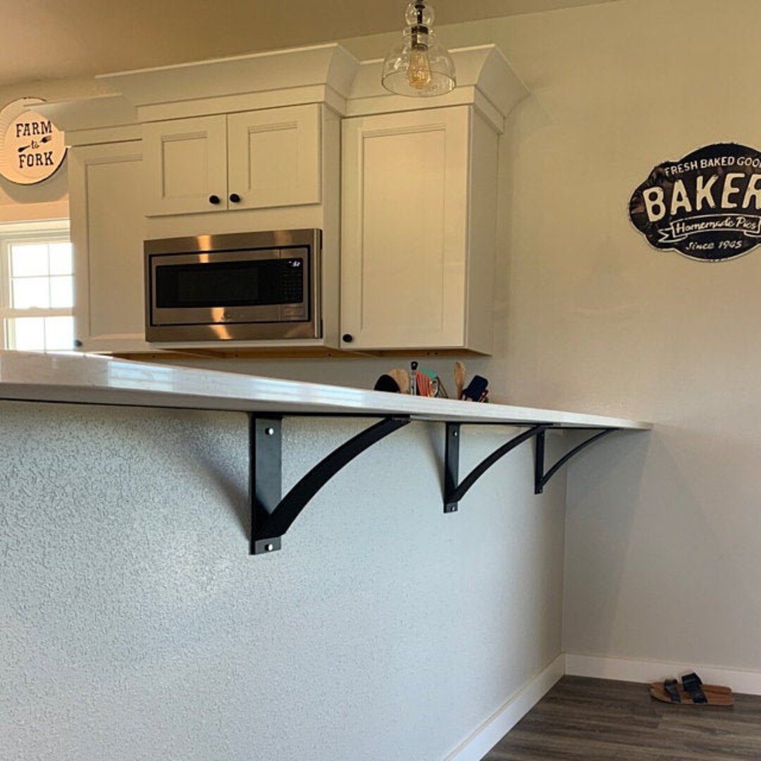 Heavy Duty Countertop Bracket, Iron Shelf Support, Handmade USA - Etsy