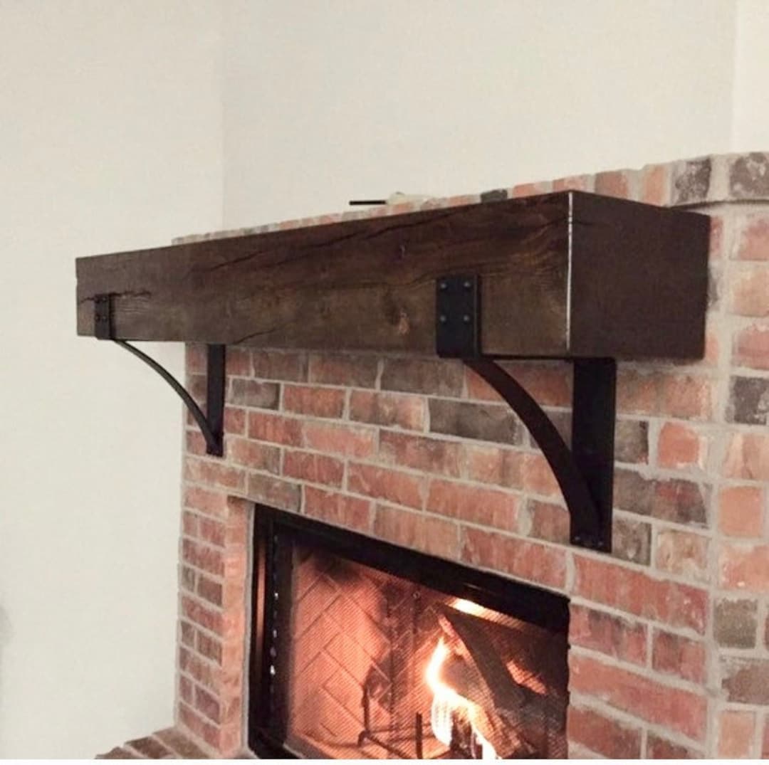 Farmhouse Rustic Brackets, Modern Industrial Steel Support, Mantel ...