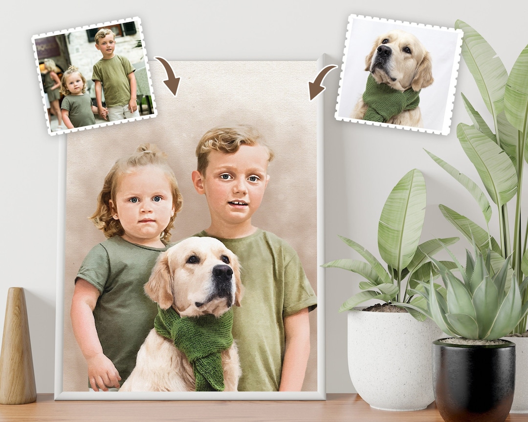 Custom Family Poster, Realistic Painting From Your Photo, Original ...