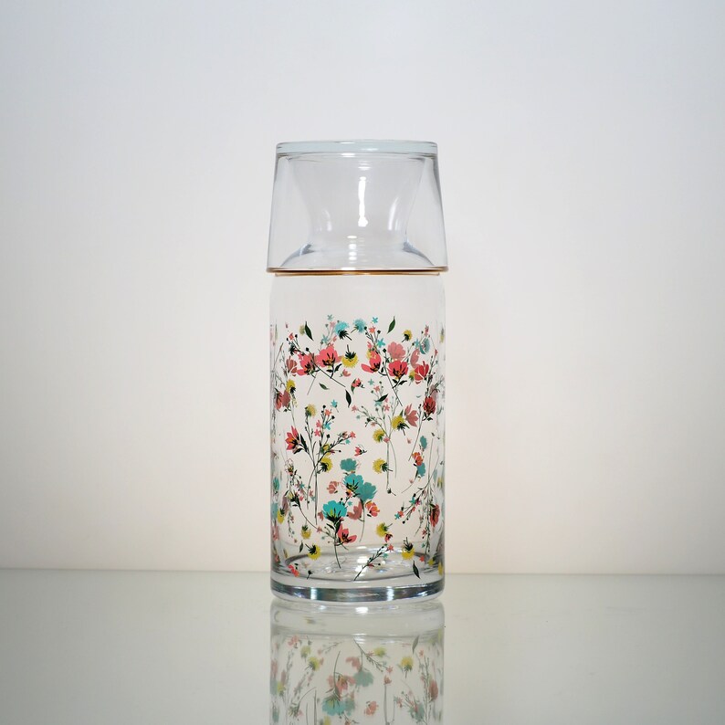 Flora Bedside Carafe Pitcher Jug Decanter Flask Bottle Cup - Etsy