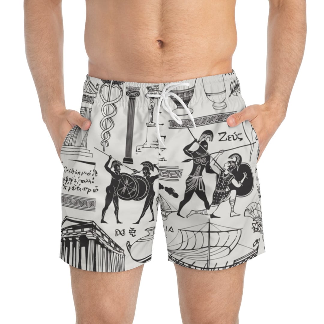 Greek Design Swim Trunks - Etsy