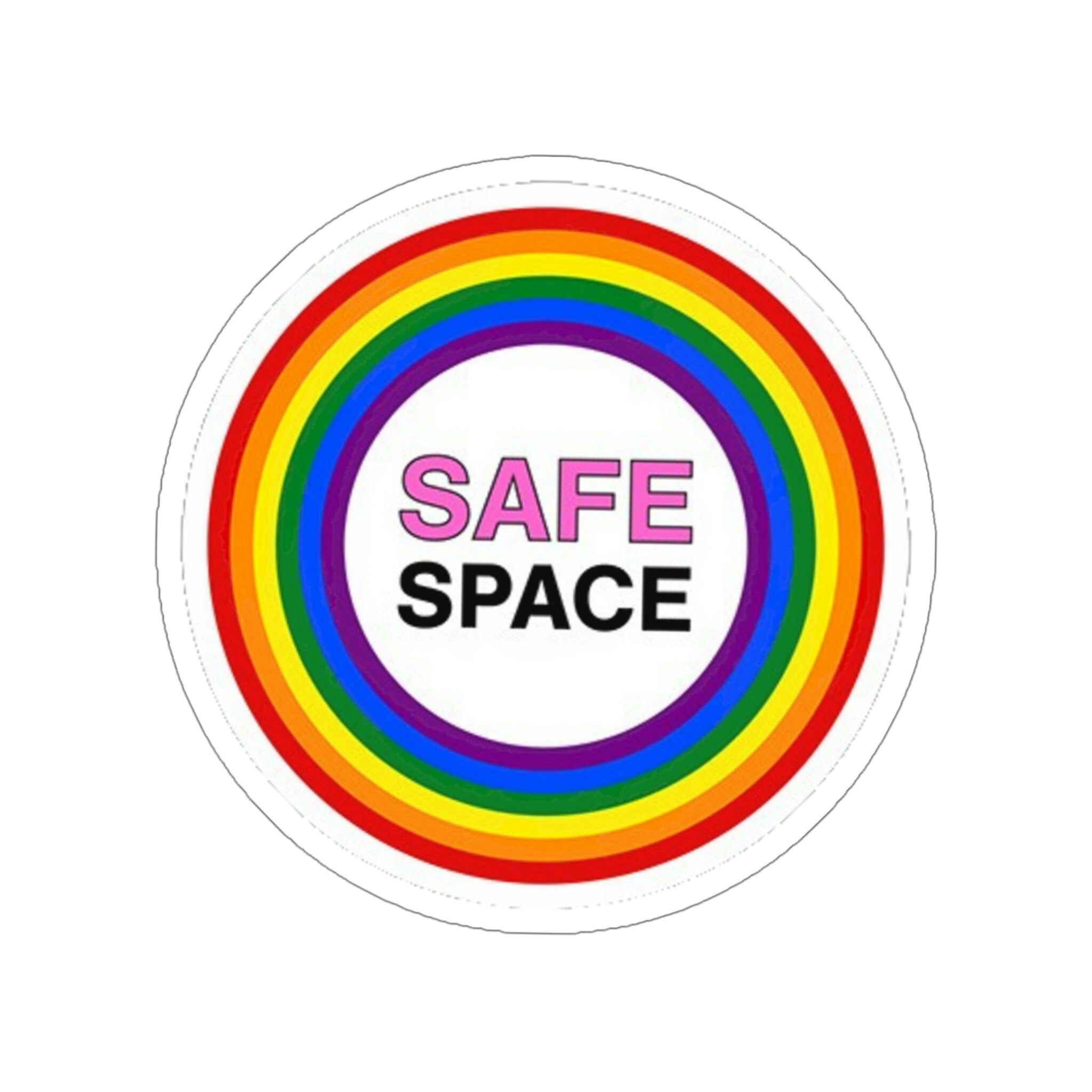 Kiss-cut Stickers Safe Place Rainbow - Etsy