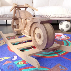 Rocking Motorcycle Cutting Plan: SVG DXF, Wooden Baby Toy (digital ...