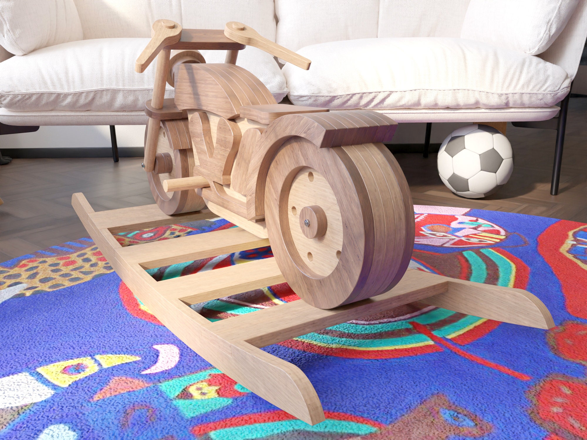 Rocking Motorcycle Cutting Plan SVG DXF, Rocking Horse as Motorcycle ...