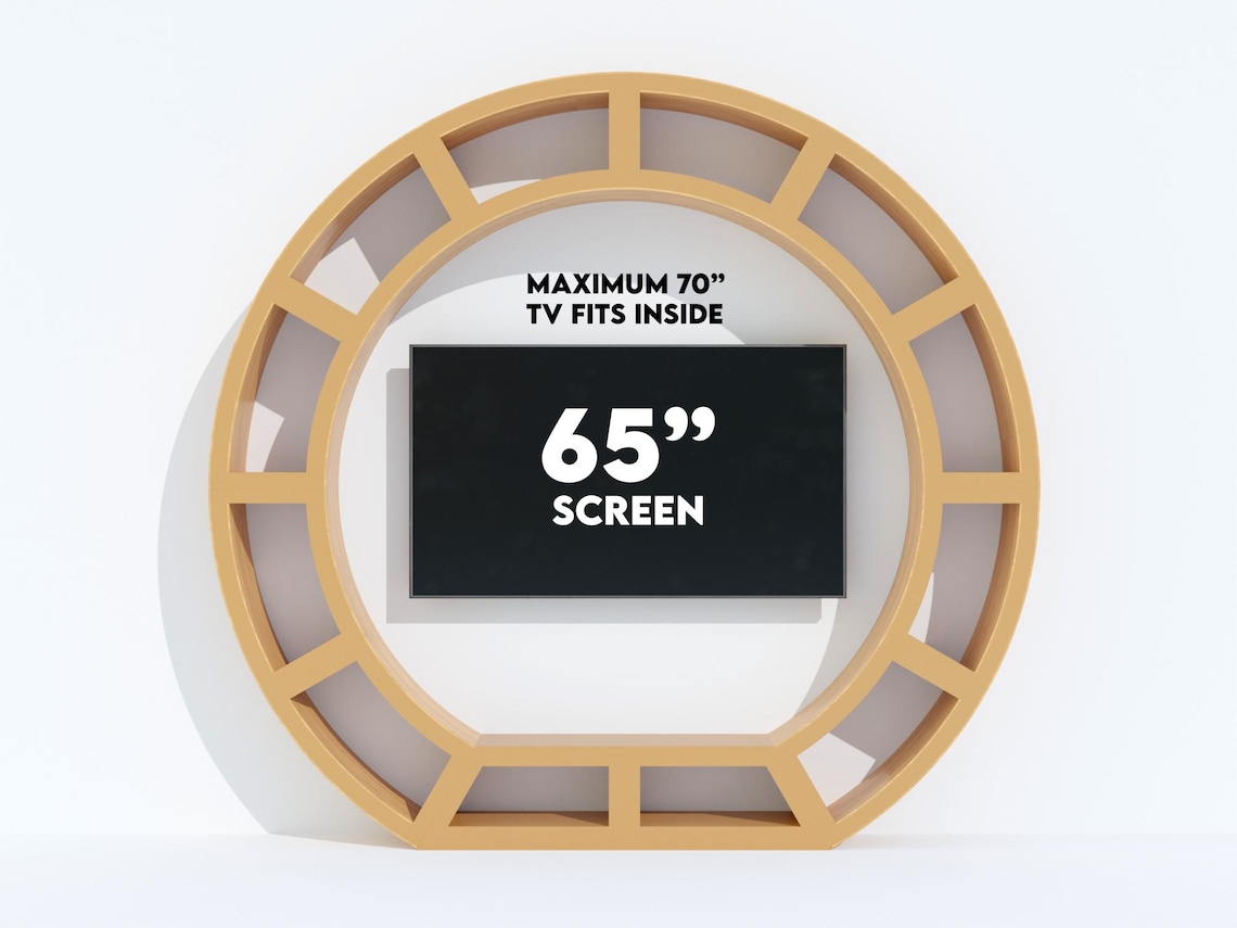 Circular TV Unit Plan: CNC Plywood Design With Shelves (digital ...