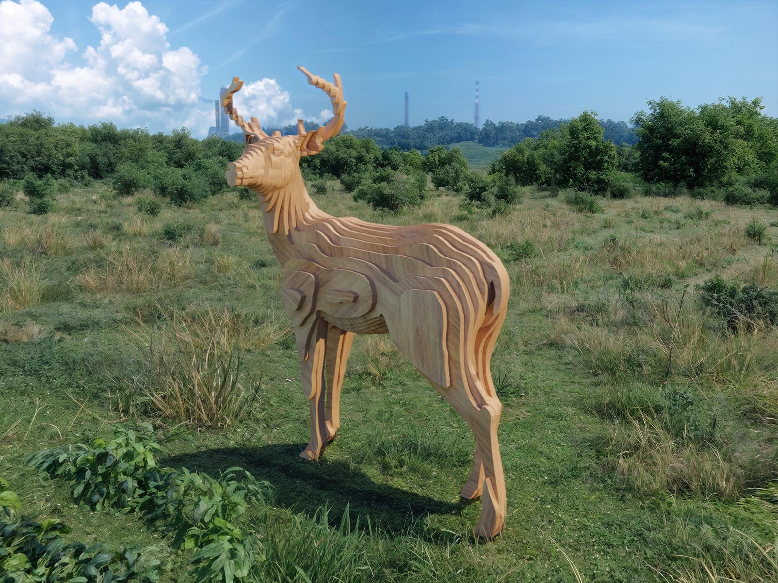 Christmas Deer CNC Cut Plan: Christmas Decoration DXF Files (digital ...