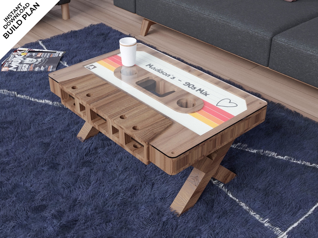 DIY Cassette Coffee Table Plan CNC Cut List, Plan to Build a Coffee ...