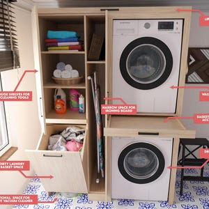 DIY Laundry Cabinet Plans: Washer Dryer Unit, Shelves (digital Download ...