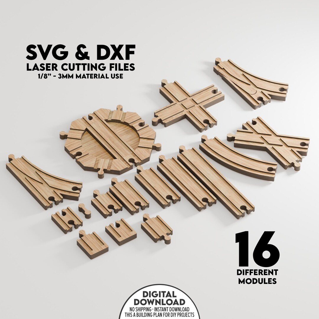 Laser Cuttıng Files for Lillabo Train Rails Extensions, Trains Rails ...