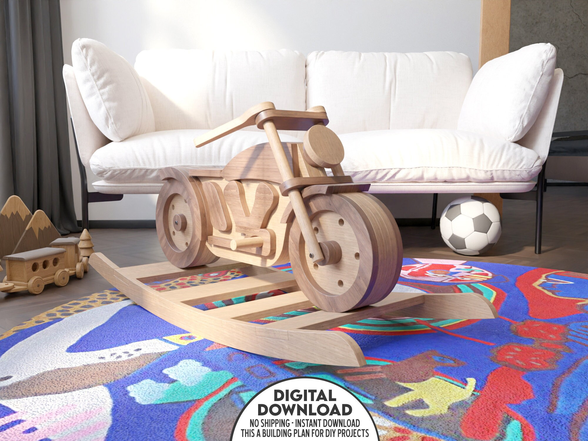 Rocking Motorcycle Cutting Plan SVG DXF, Rocking Horse as Motorcycle ...