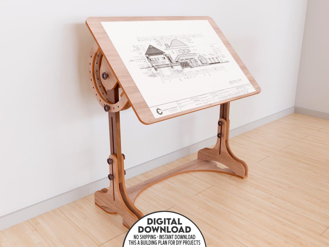 Adjustable Drafting Table Plan: DIY Woodworking Project (digital ...