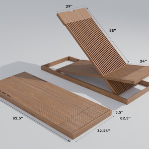 DIY Folding Lounge Chair Building Plan: Outdoor Sunbed (digital ...