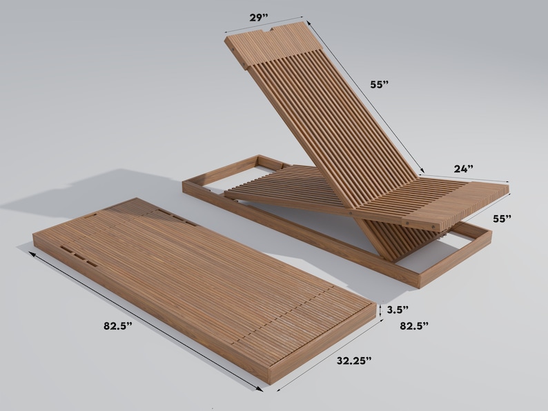 DIY Folding Lounge Chair Building Plan: Outdoor Sunbed (digital ...