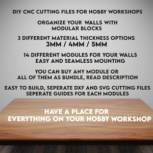Modular Hobby Workshop Wall Organizer Boxes: Laser Cut Files (14 ...