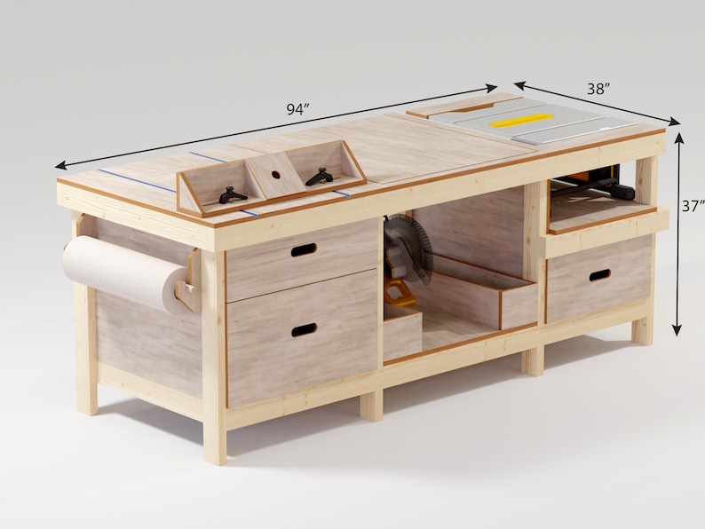 Table Saw, Miter, Router Workbench Plan for Ultimate Usability ...
