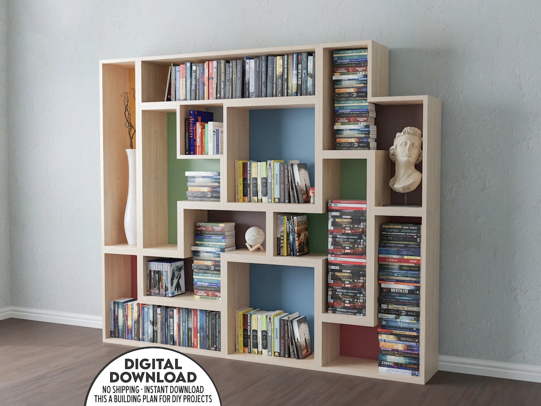 Tetris Bookcase DIY Plan: Expandable Bookshelf for Kids Room (PDF ...