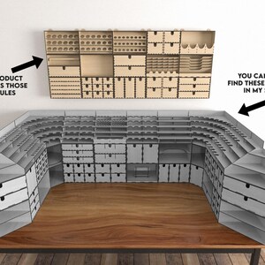 Modular Hobby Workshop Wall Organizer Boxes: Laser Cut Files (14 ...