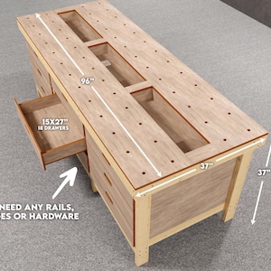 DIY 18-drawer Workbench PDF Plans: Garage & Workshop (digital Download ...