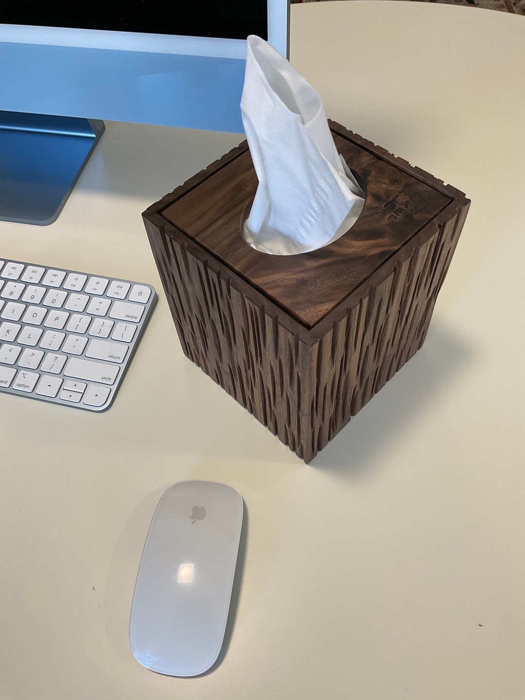 Jagger Tissue Box Cover Small Boutique Cube Style Wood Gifts Walnut ...