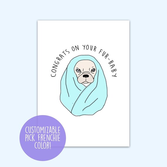 Congrats on Your Furbaby Frenchie Card New Dog Mom Card | Etsy