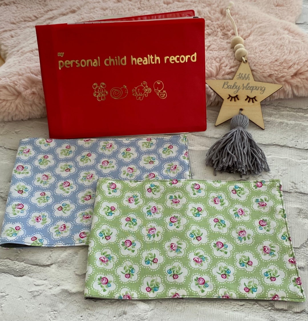 Fabric Baby NHS Red Book Cover, Floral Fabric Book Cover, New Baby Gift ...