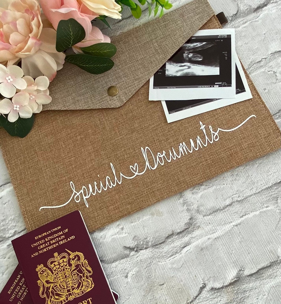 Personalised A4 Document Pouch, Rattan Style Storage Folder, Practical ...