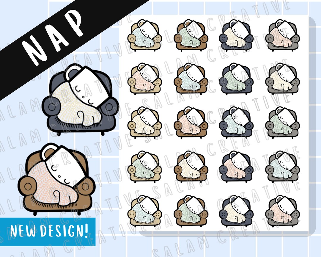NAP Sticker Sheet - Napping Mug Rest/selfcare Themed Stickers for Your ...