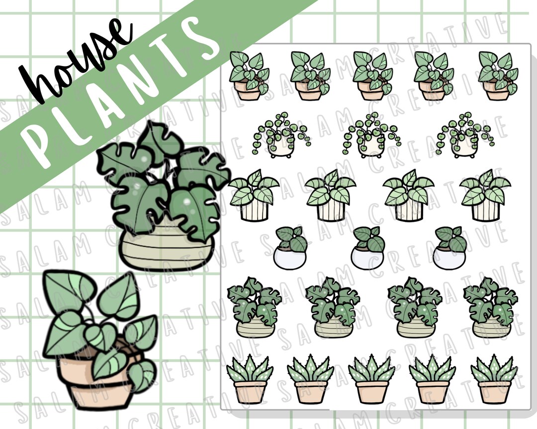 HOUSE PLANTS Sticker Sheet for All Plant Mums Cute Plant - Etsy