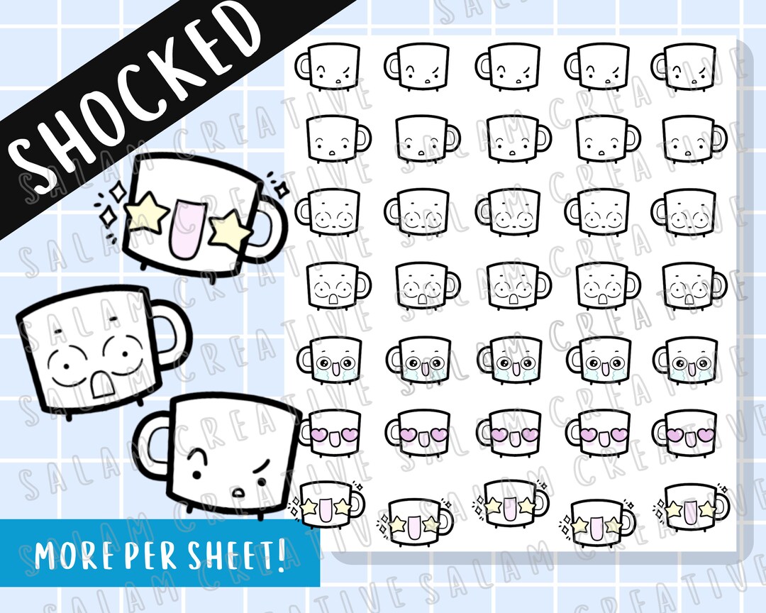 SHOCKED! Sticker Sheet - Emotions Stickers for Your Planner/journal - Etsy