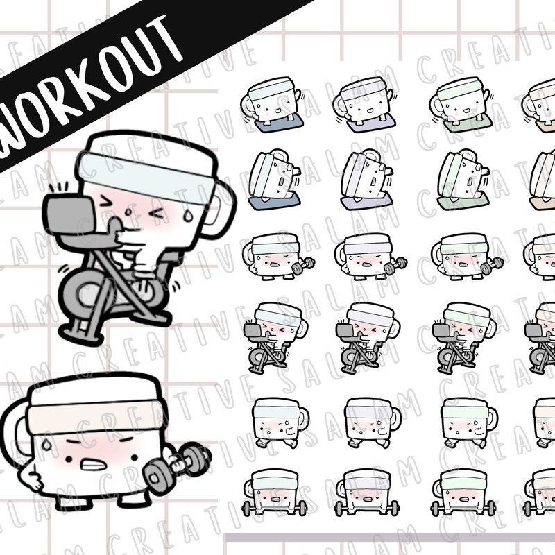Workout Stickers - Etsy