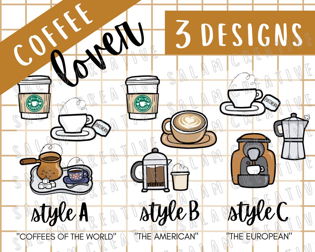 COFFEE LOVER Sticker Sheet ALL the Coffee Stickers: Espresso to ...