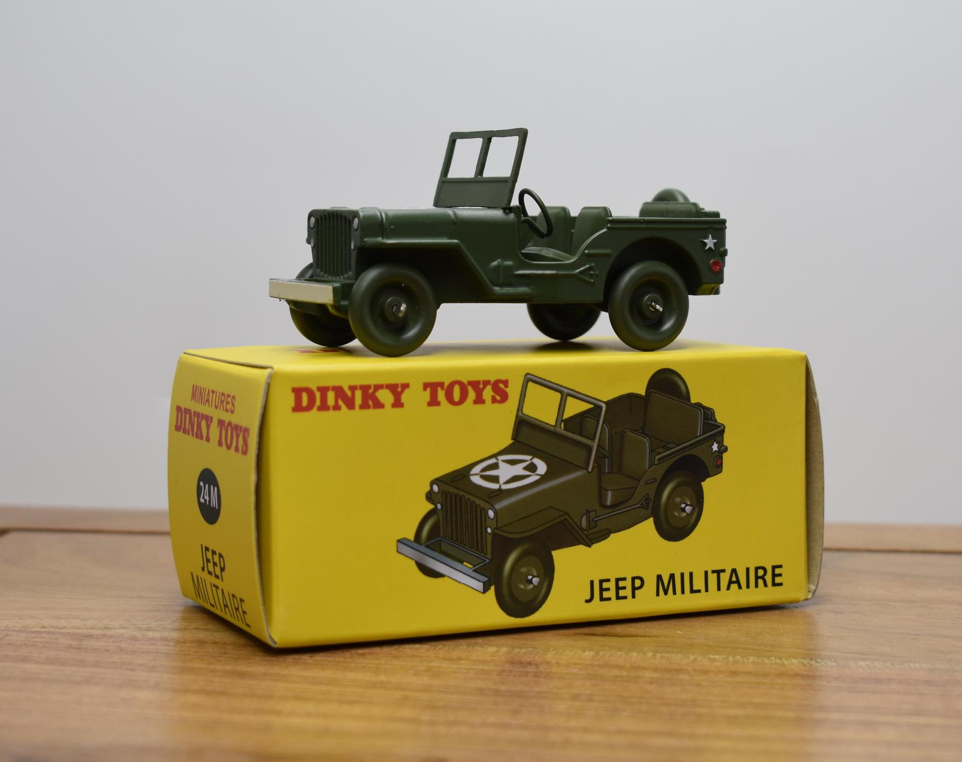 Dinky Toys Green Jeep Militaire Army Diecast 1/43 Scale 24M Miniatures ...