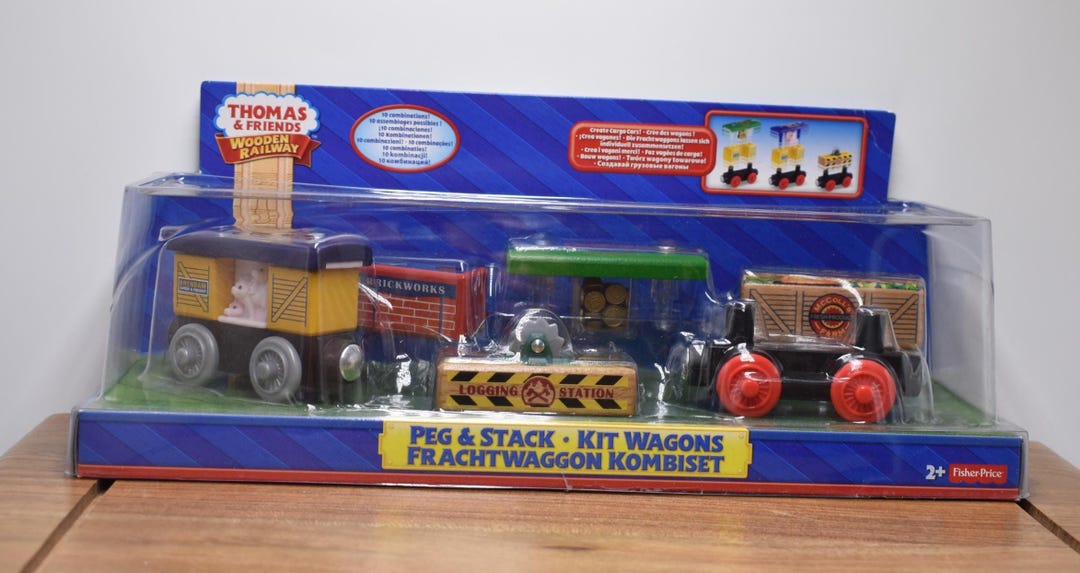 Peg and Stack Kit Wagons Create Cargo Cars Thomas & Friends Wooden ...