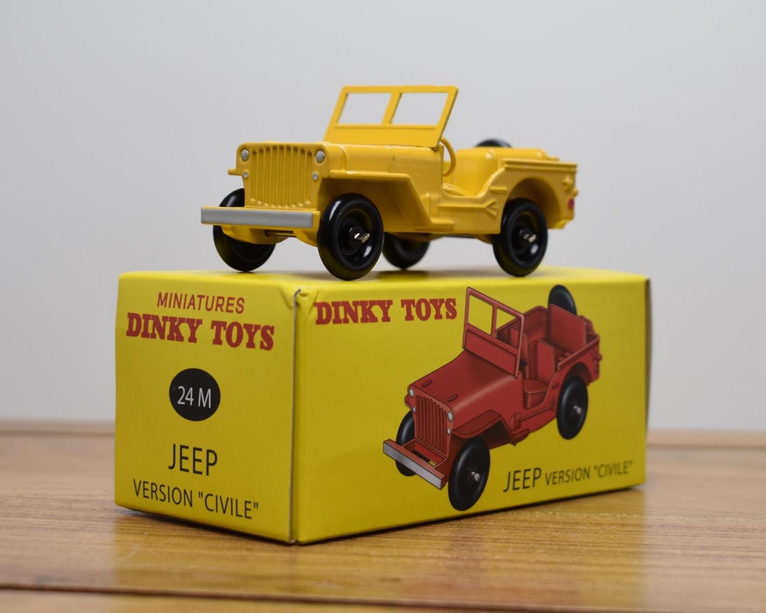 Dinky Toys Yellow Version Civile JEEP Diecast 1/43 Scale 24M Miniatures ...