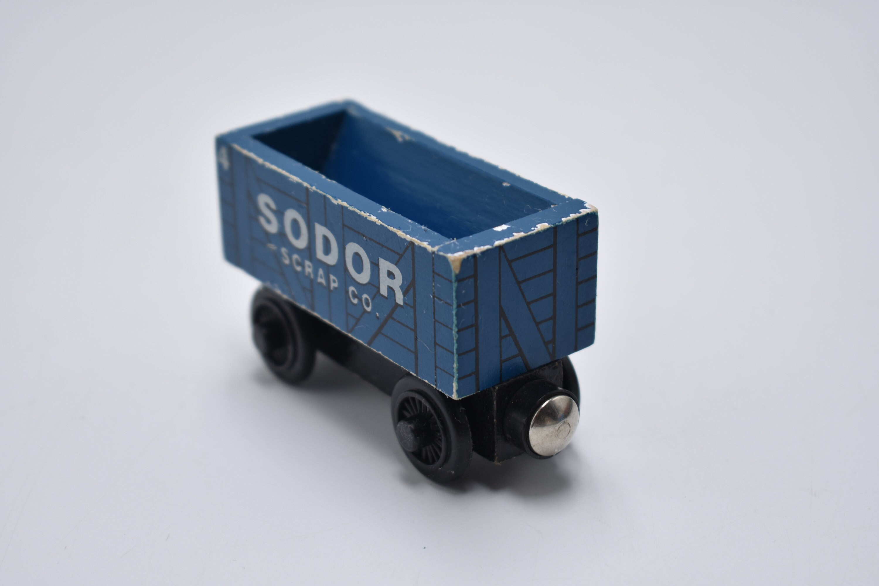 Vintage 2000 Thomas & Friends Sodor Scrap Co 4 Wooden Railway Blue ...