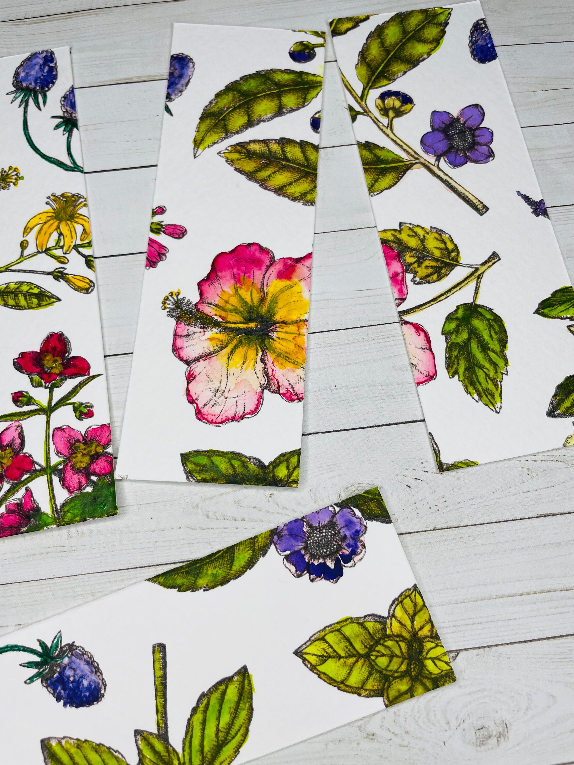 Flower Bookmark, Original Watercolor Bookmark, Gift for Booklovers ...