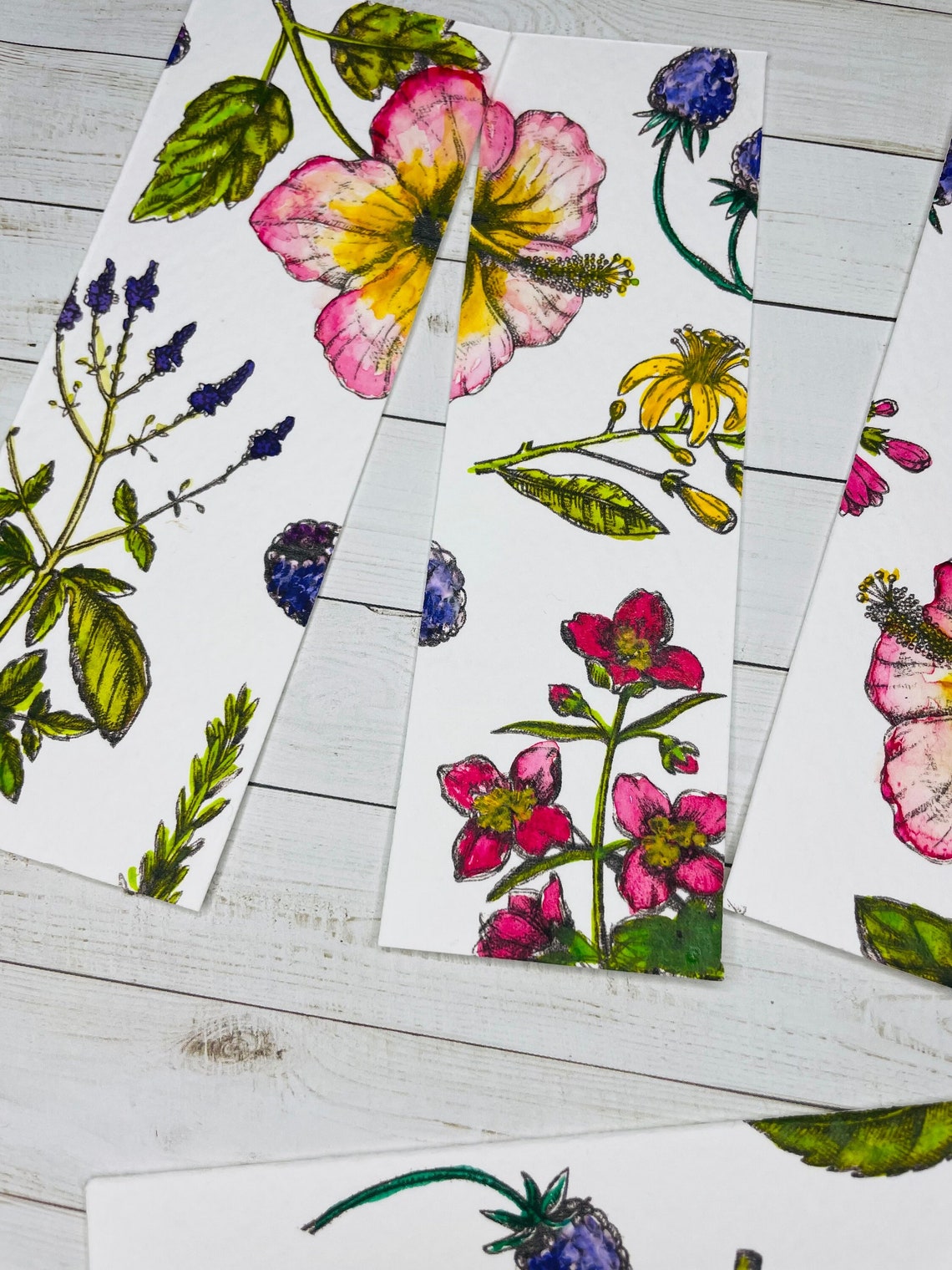 Flower Bookmark, Original Watercolor Bookmark, Gift for Booklovers ...